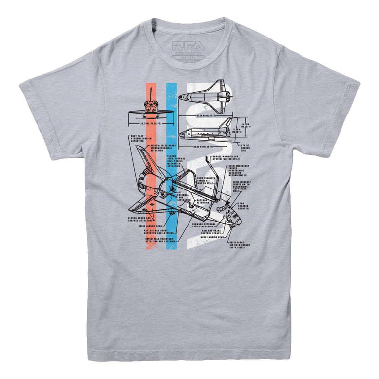 NASA Space Shuttle Schematics T-shirt Astronomy Nerdy Geeky Gift Tee ...